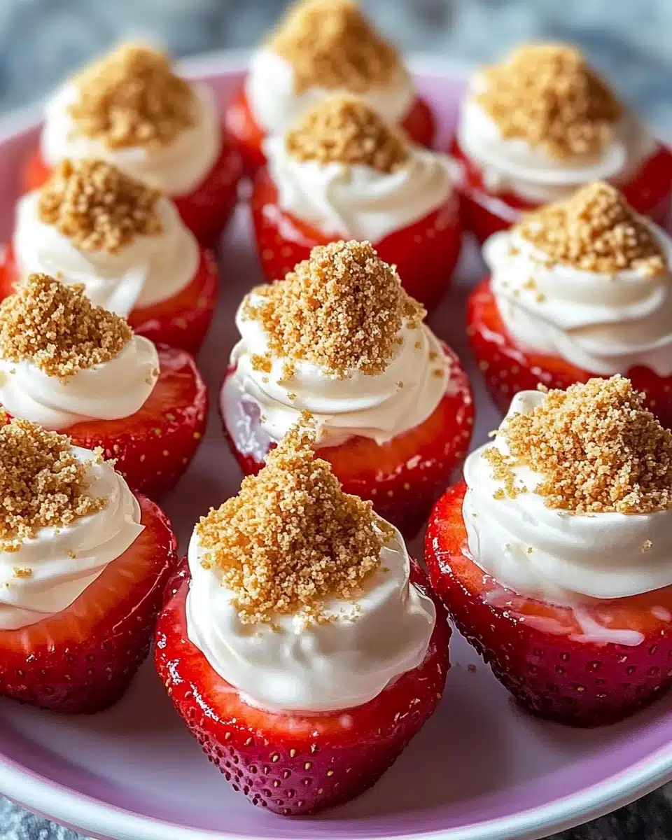 Cheesecake Deviled Strawberries: Tangy Cheesecake Filling in Juicy ...