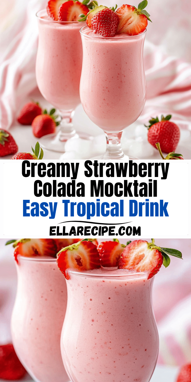 Strawberry Colada Recipe - Creamy Tropical Mocktail Delight