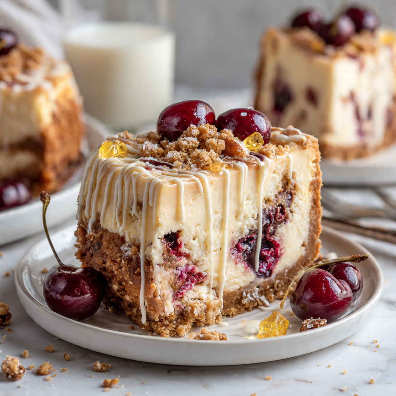 Cranberry Eggnog Cheesecake Bars | Festive Holiday Dessert