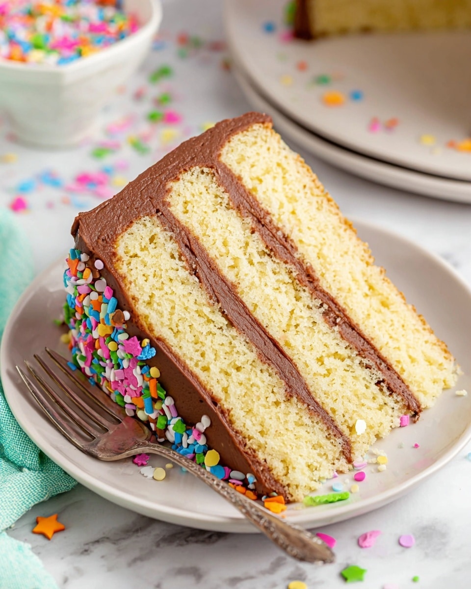 Moist Yellow Cake with Chocolate Frosting - Irresistible Homemade Delight